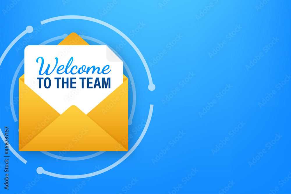 Icon with welcome team for banner design. Business communication vector ...