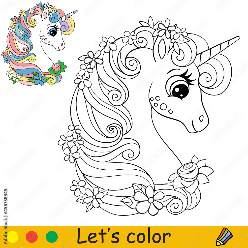 Unicorn Head Coloring Pages