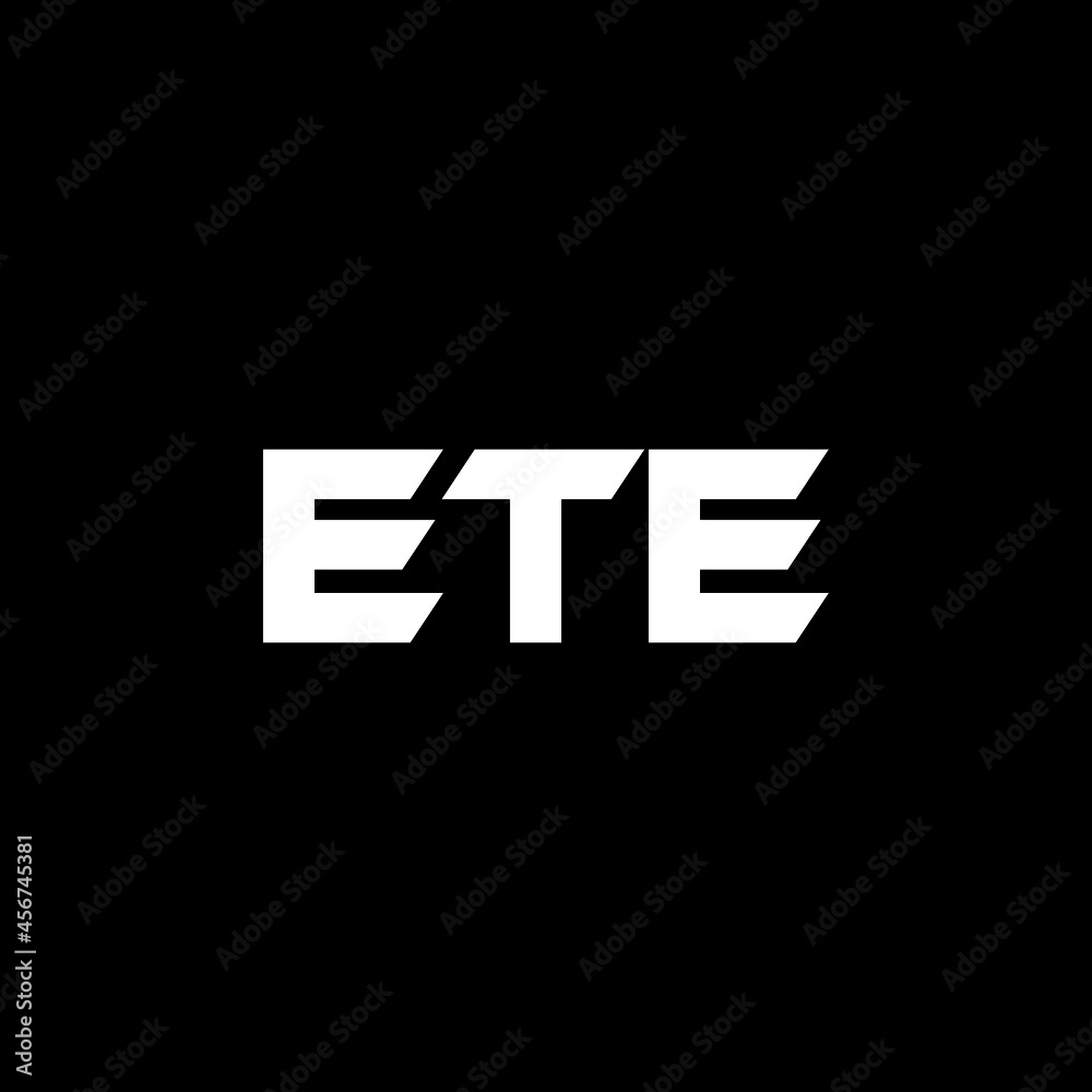 ETE letter logo design with black background in illustrator, vector ...