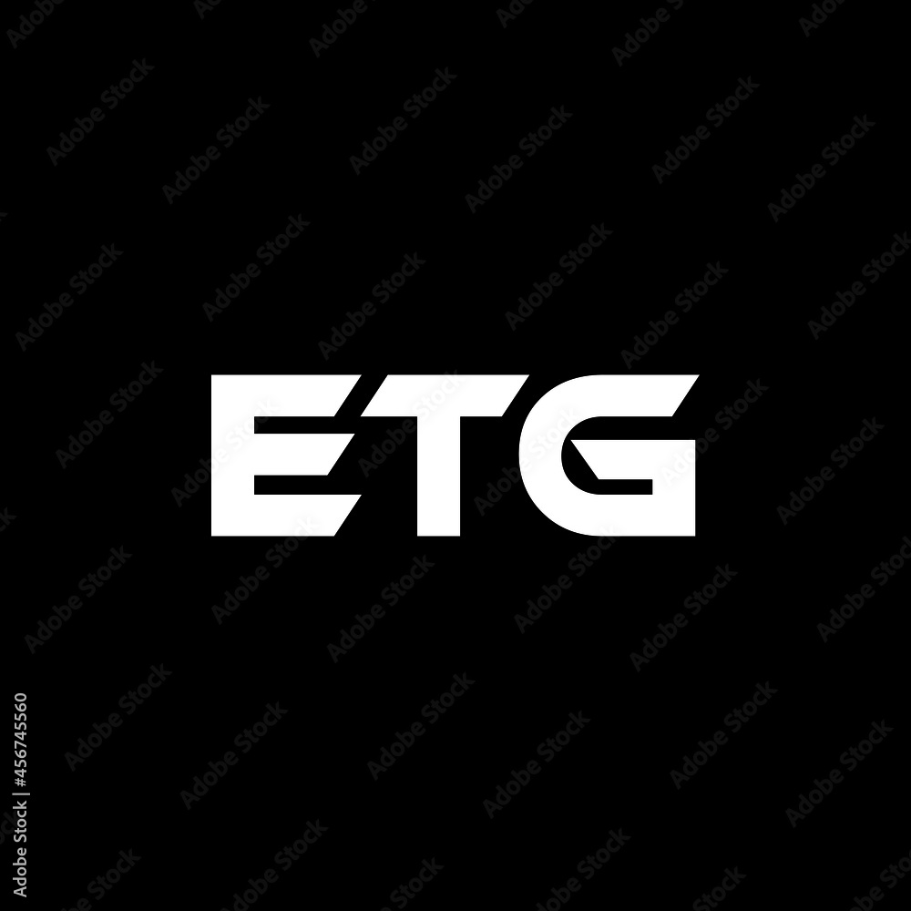 ETG letter logo design with black background in illustrator, vector ...