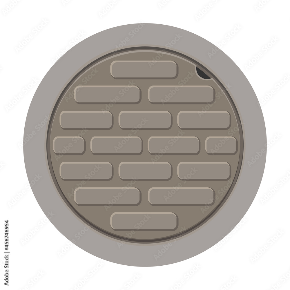 Manhole sewer vector cartoon icon. Vector illustration hatch street on ...