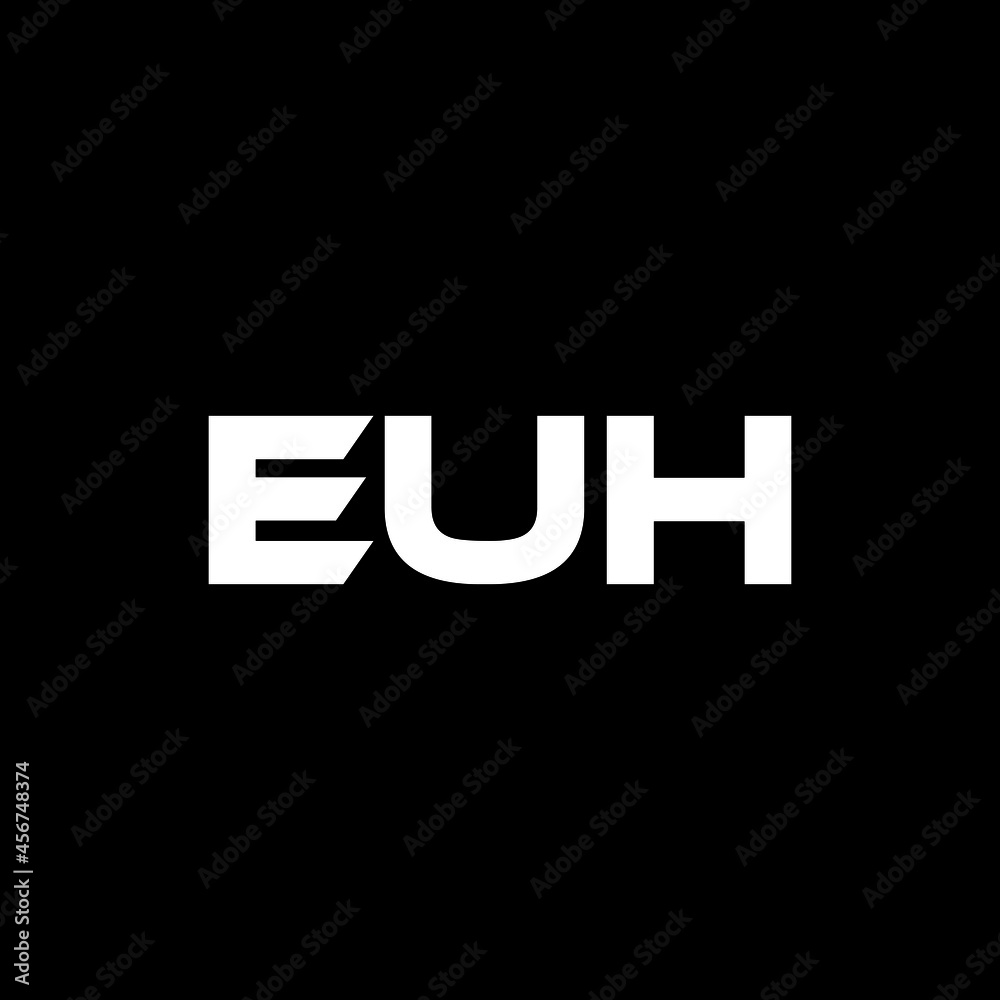 EUH letter logo design with black background in illustrator, vector ...