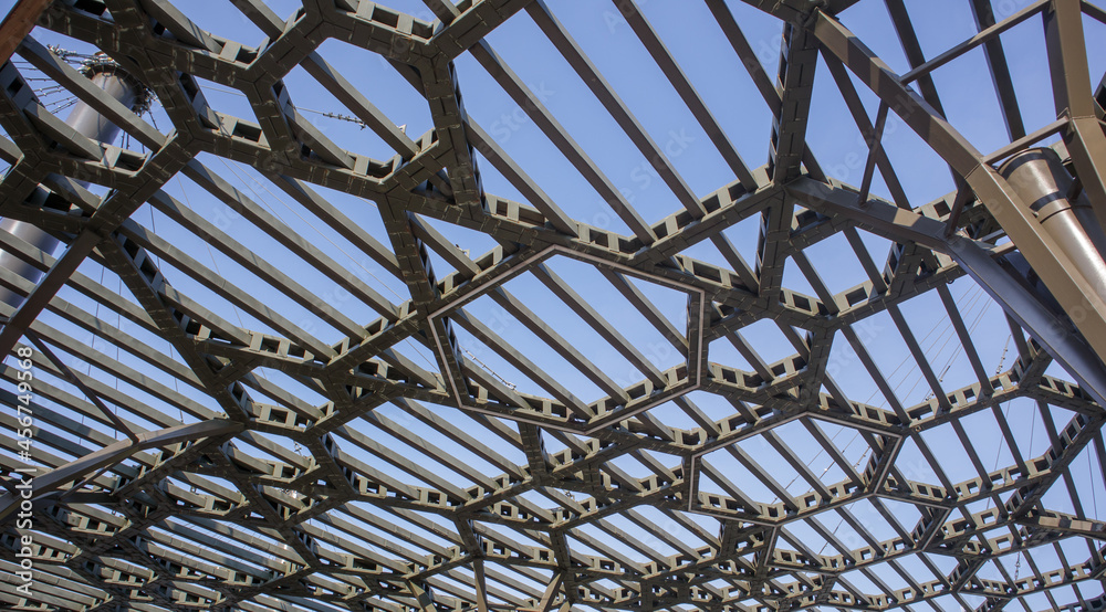 Pergola canopy, structural elements. An architectural structure of ...