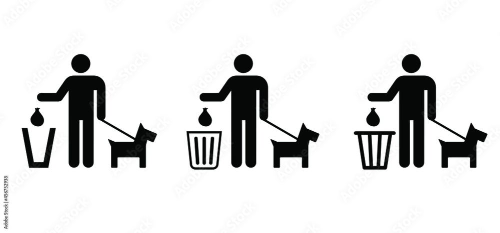 Clean up after your dog Funny vector signs Ecological cleanliness ...