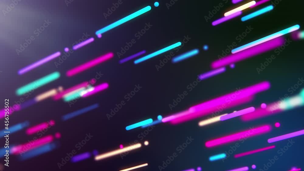 Seamless loop of a 3D animation of glowing diagonal lines. Deep blues ...