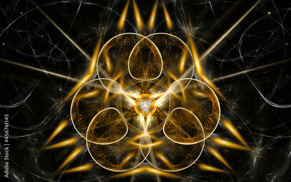 abstract illustration of a computer generated fantastic flower of ...