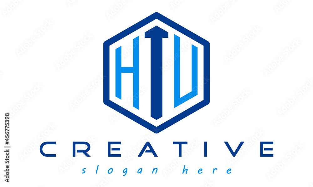 polygon letters logo, letters HIU modern unique minimalist brand ...