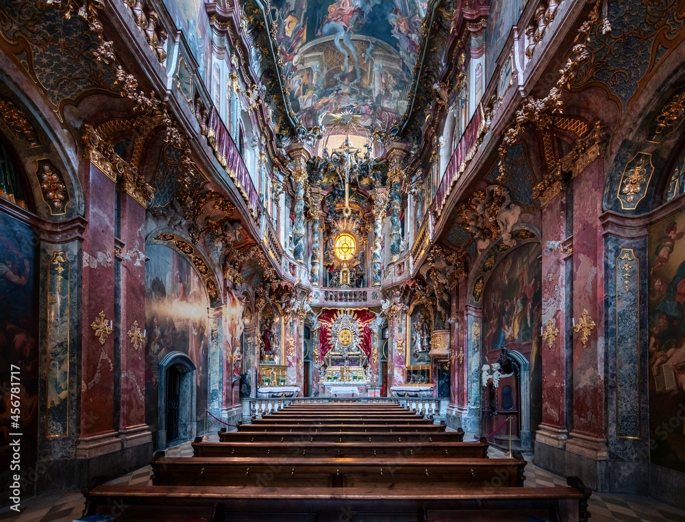 Asam Church Interior (Asamkirche) - Munich, Bavaria, Germany Stock ...