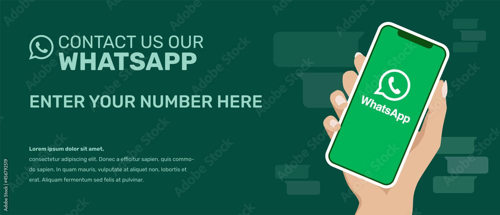 whatsapp banner template. Contact us on our whats app number ...