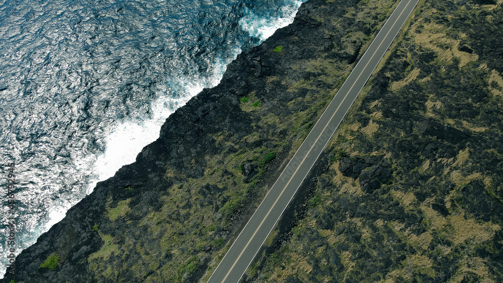 Chain of Craters Road in Hawaii Volcanoes National Park is vivid with ...