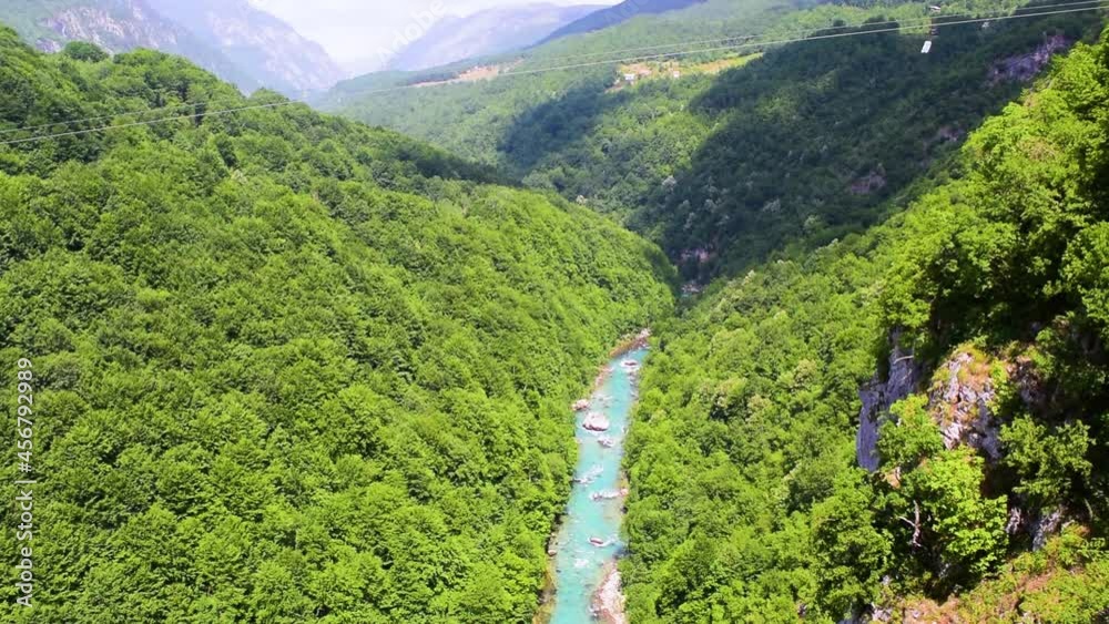 Tara River Canyon or Tara River Gorge located between high mountains ...