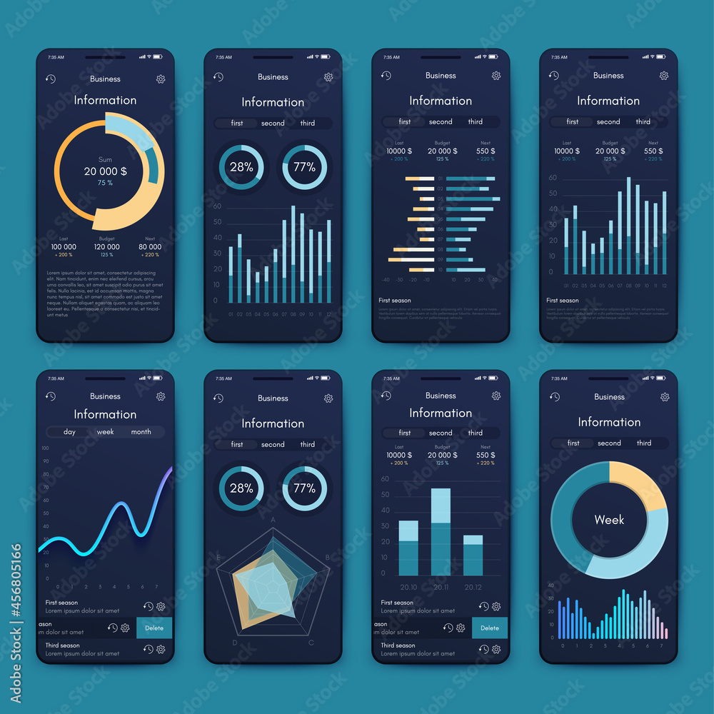 Vector graphics infographics with mobile phone. Template for creating ...