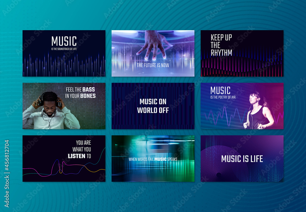 Music Equalizer Digital Layout for Entertainment Tech Ad Banner Stock ...