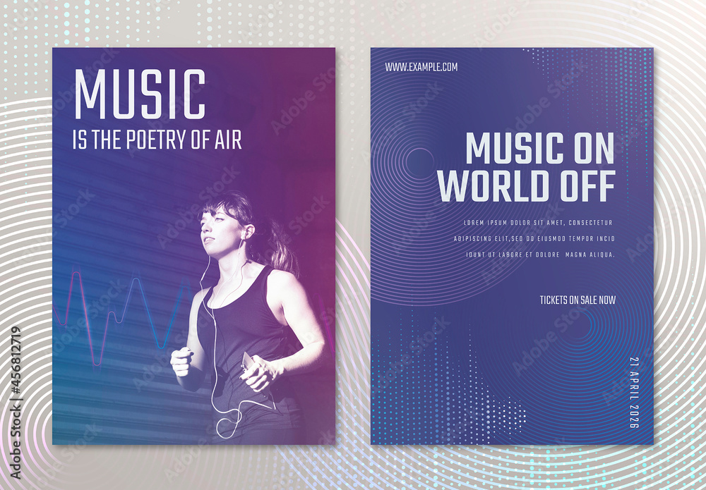 Music Concert Poster Layout for Advertisement Set Stock Template ...