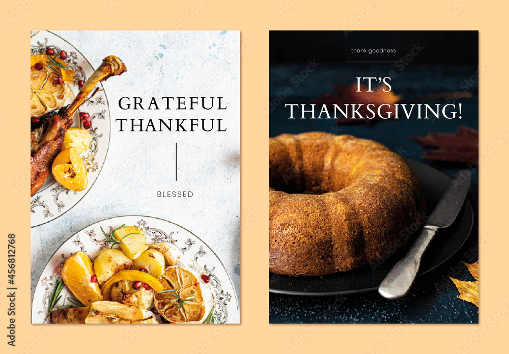 Editable Thanksgiving Greeting Card Template Stock Template | Adobe Stock