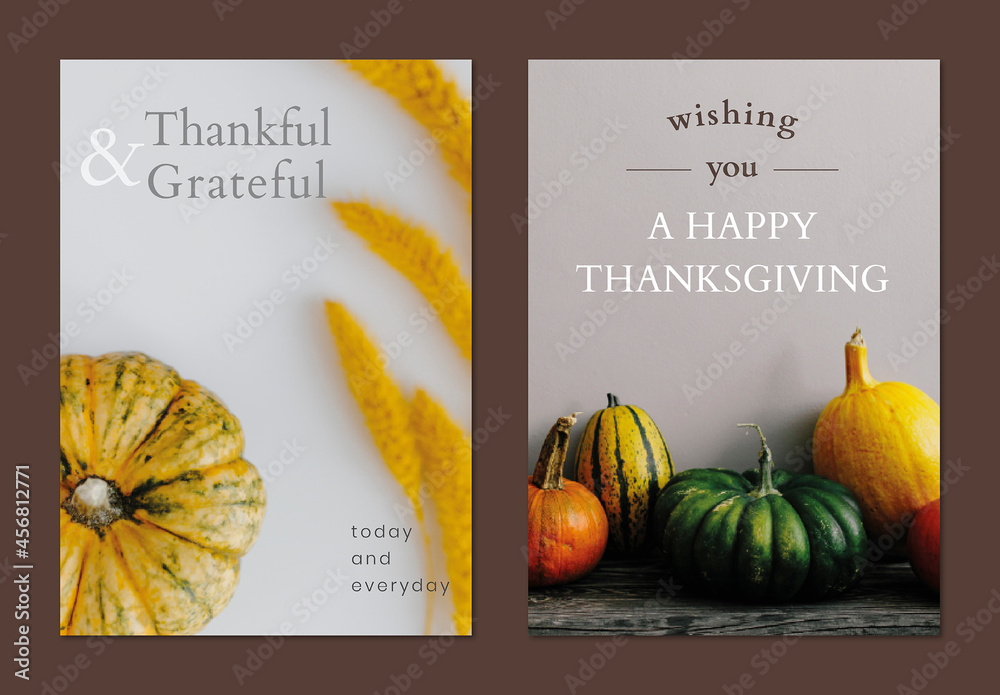 Thanksgiving Greeting Card Editable Template Stock Template | Adobe Stock