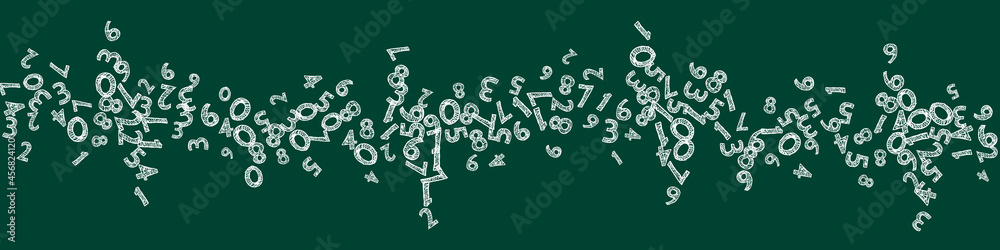 Falling sketch chalk numbers. Math study concept with flying digits ...
