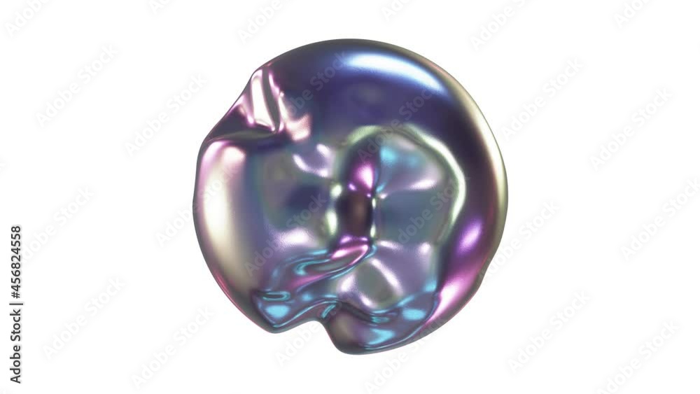 Realistic looping abstract 3D animation of the morphing liquid metal ...