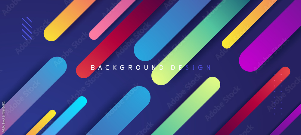 Abstract colorful blue red green pink yellow curve background. Modern ...