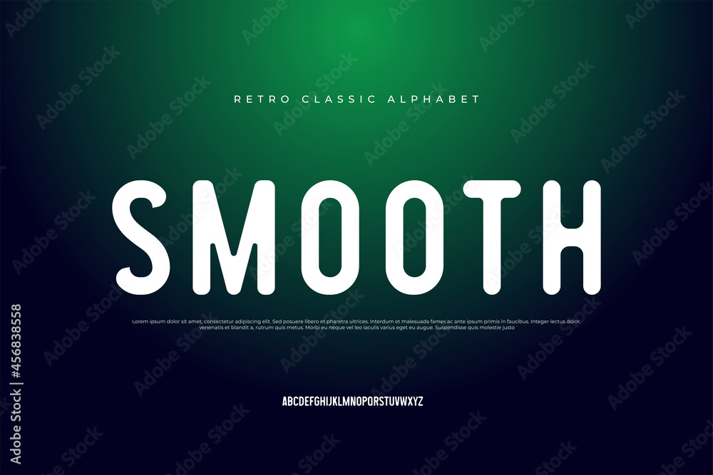 Elegant rounded alphabet letter font. Typography classic display retro ...