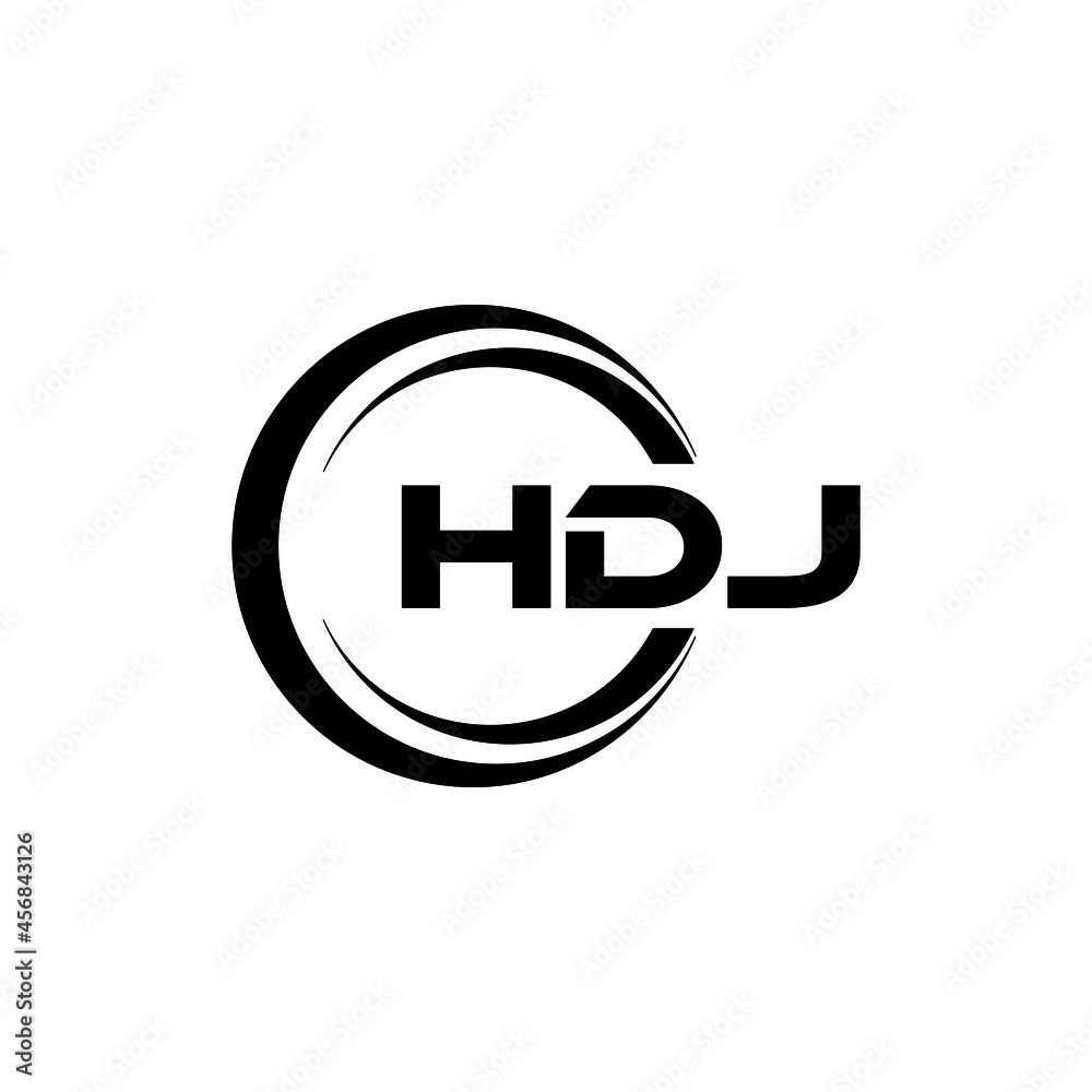 HDJ letter logo design with white background in illustrator, vector ...