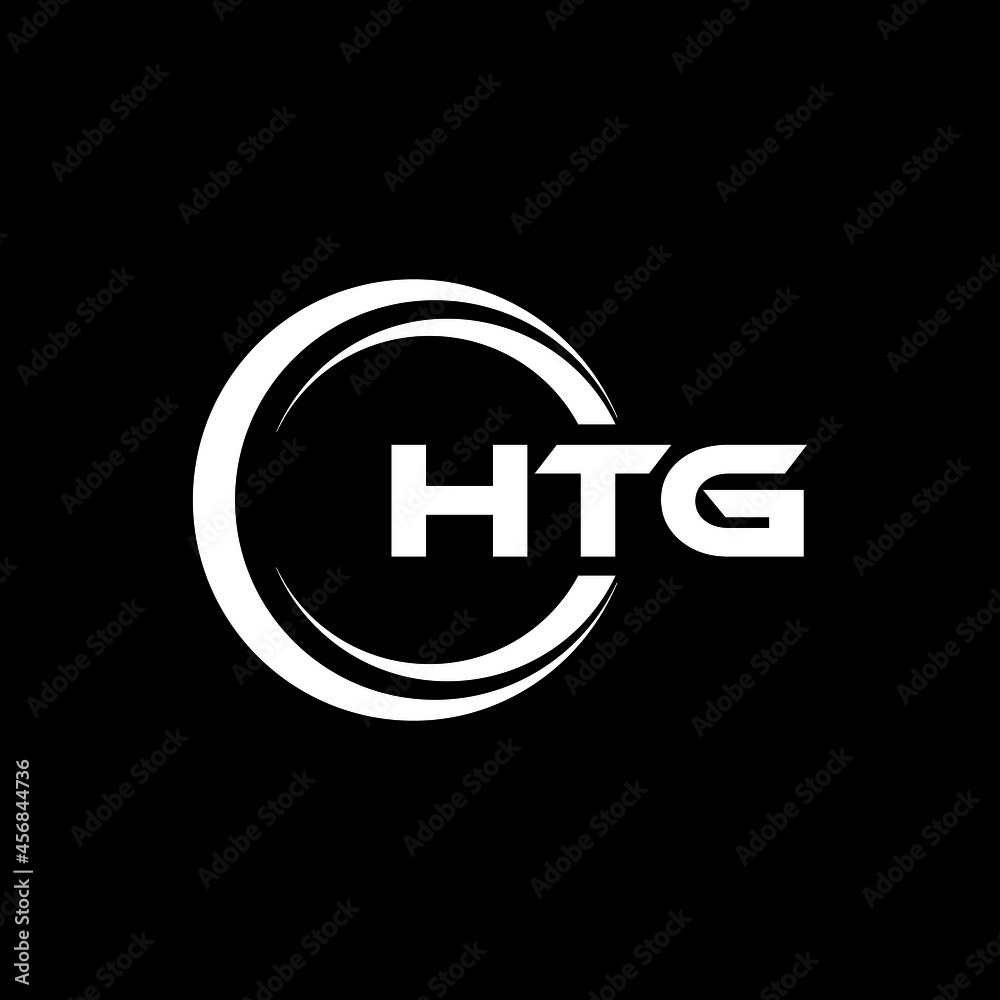 HTG letter logo design with black background in illustrator, vector ...