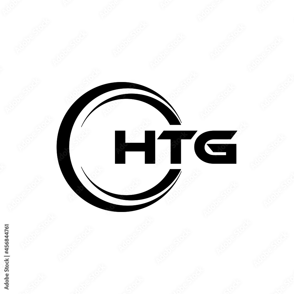 HTG letter logo design with white background in illustrator, vector ...