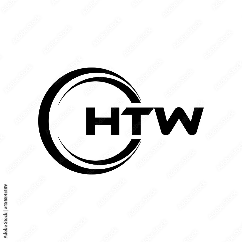 HTW letter logo design with white background in illustrator, vector ...