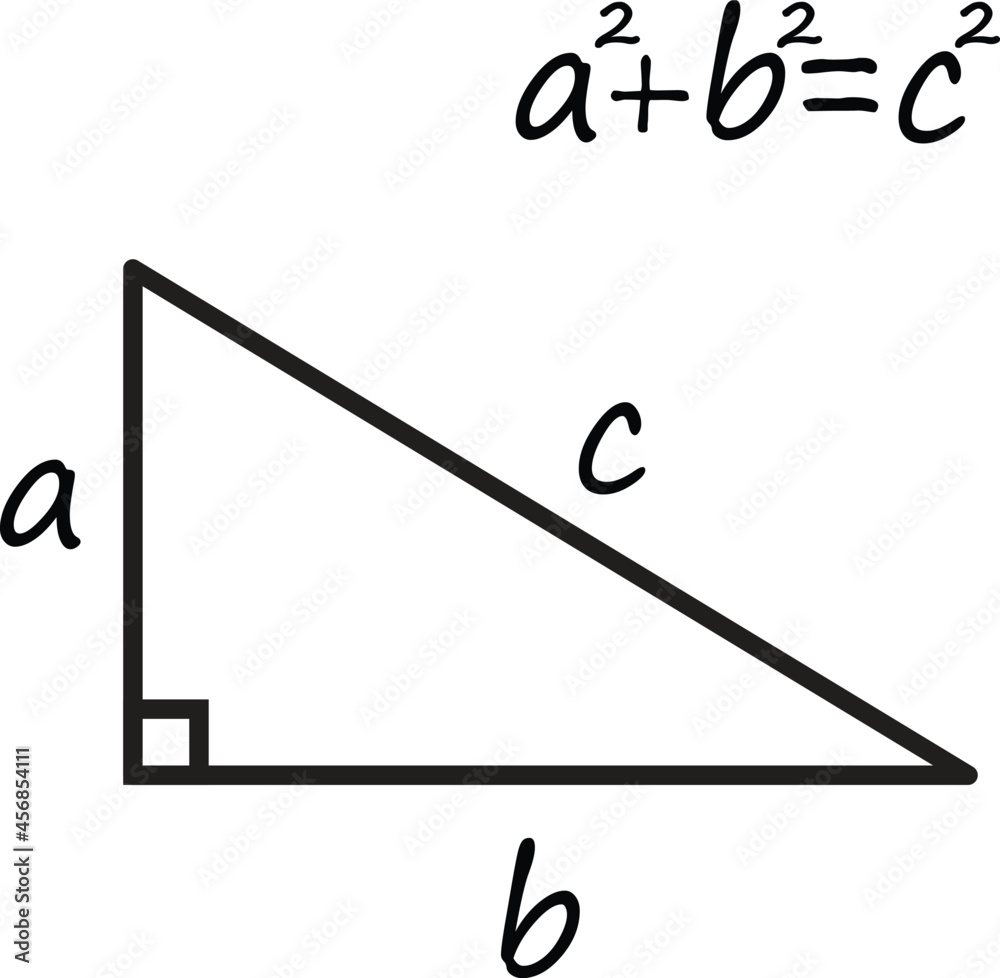 Pythagoras' theorem on white background. Pythagorean theorem equation ...