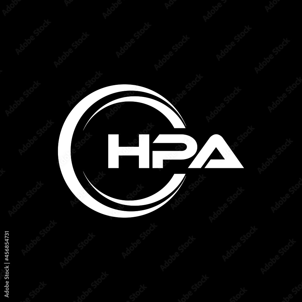 HPA letter logo design with black background in illustrator, vector ...