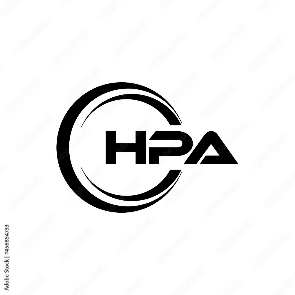 HPA letter logo design with white background in illustrator, vector ...