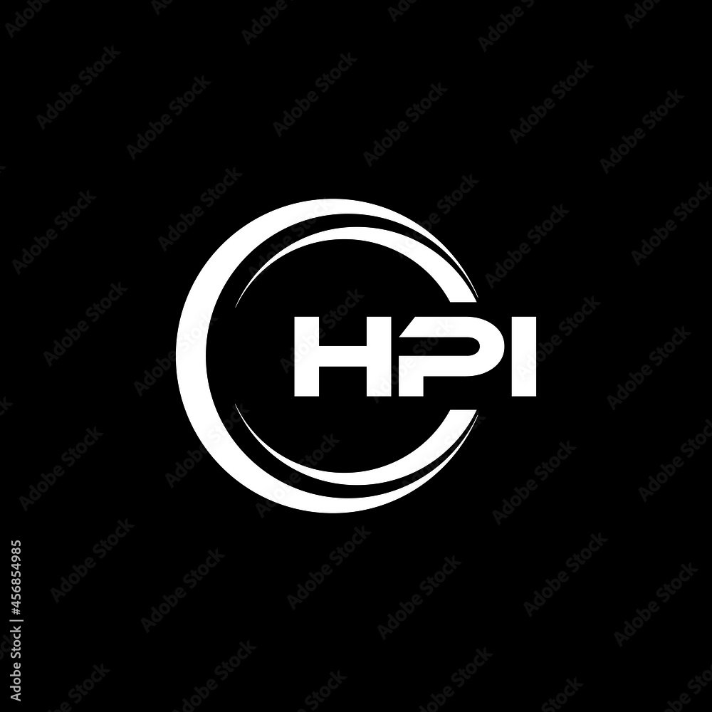 HPI letter logo design with black background in illustrator, vector ...
