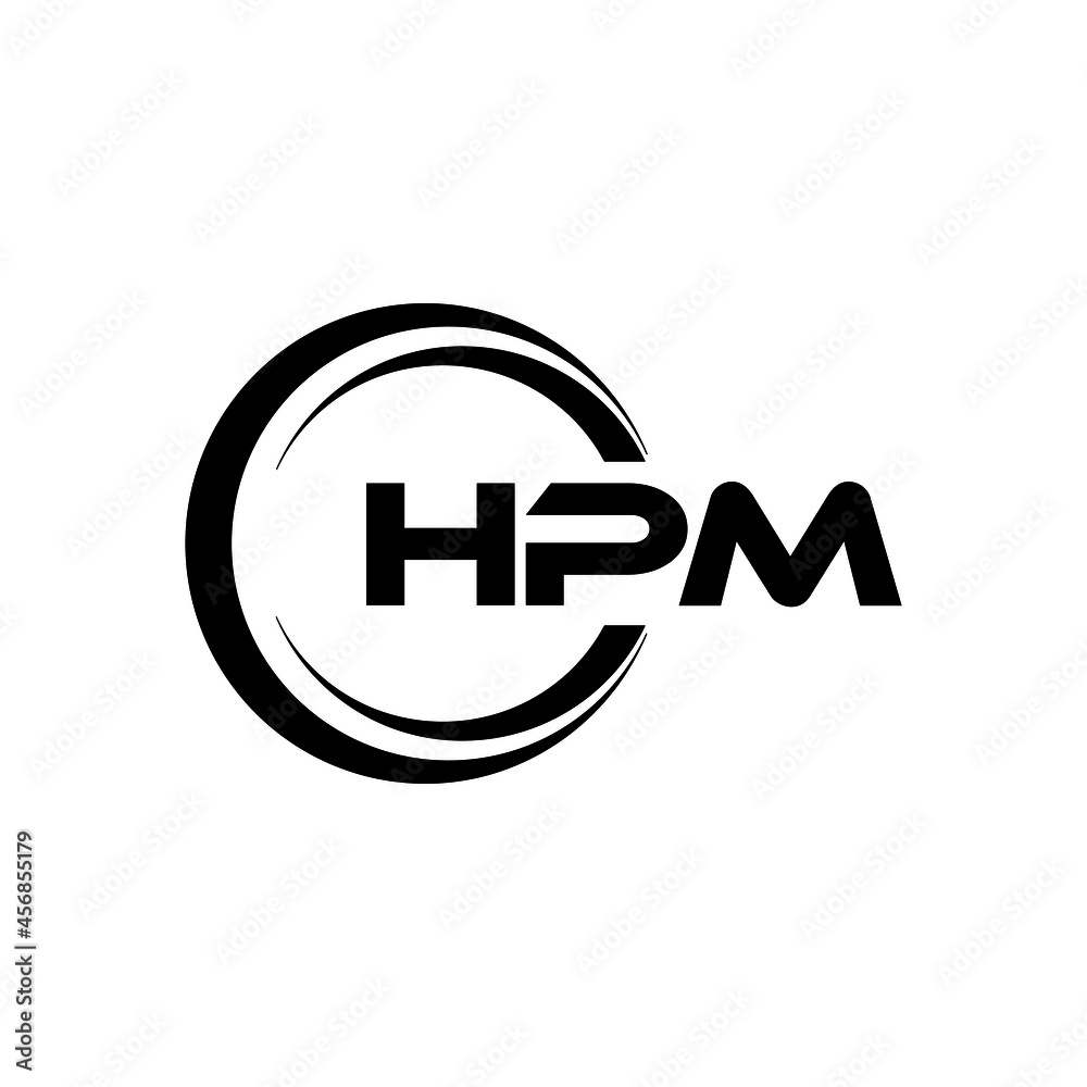 HPM letter logo design with white background in illustrator, vector ...