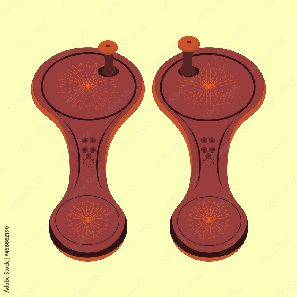 Vector of Paduka or Khadau is a traditional Indian wooden footwear worn ...