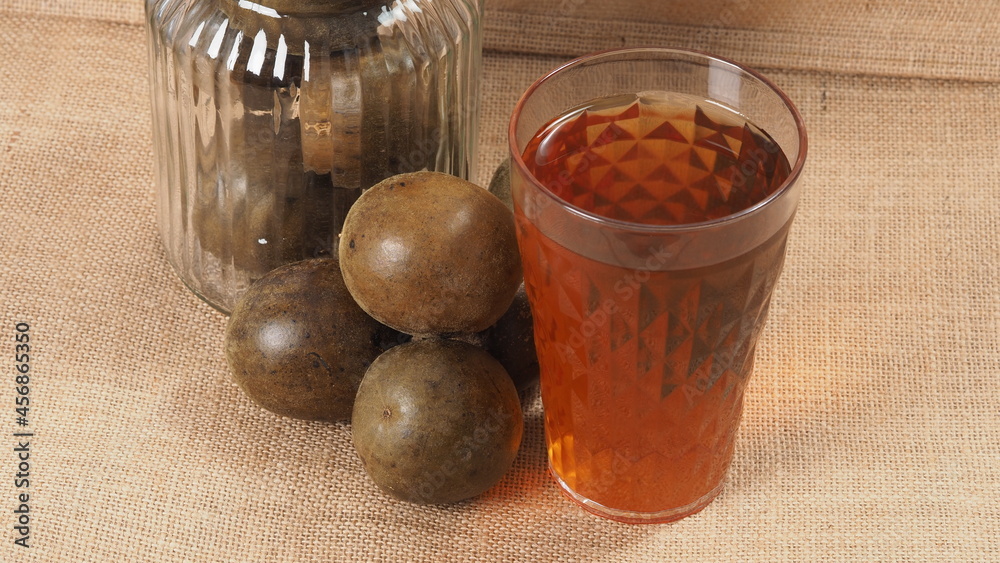 Monk fruit or Luo Han Guo. Dried fruits for healthy sweetener drink ...