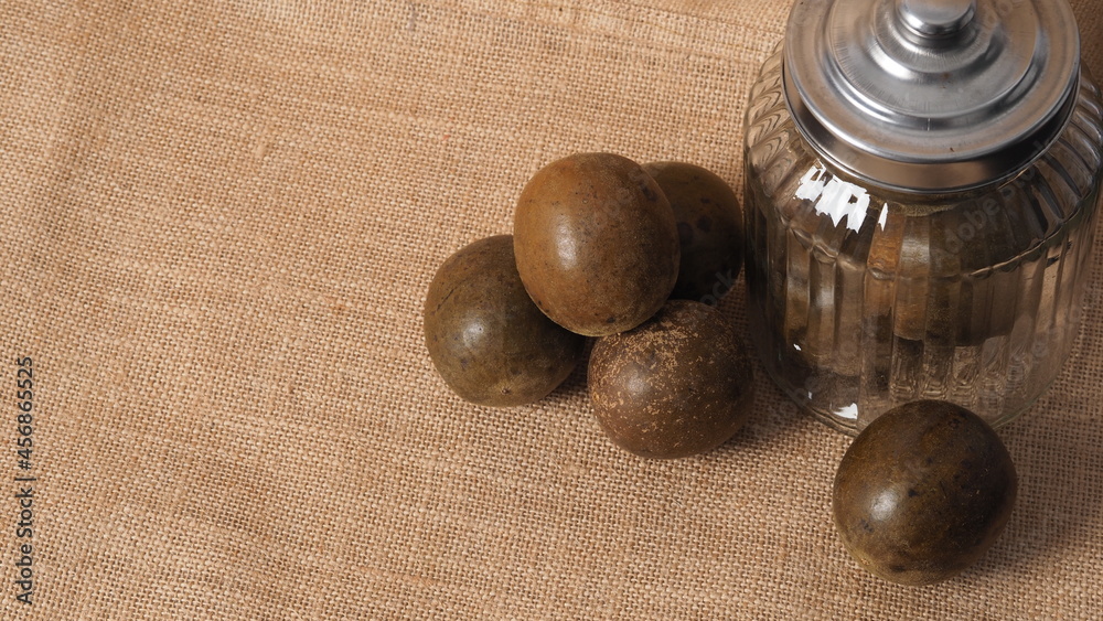 Monk fruit or Luo Han Guo. Dried fruits for healthy sweetener drink ...