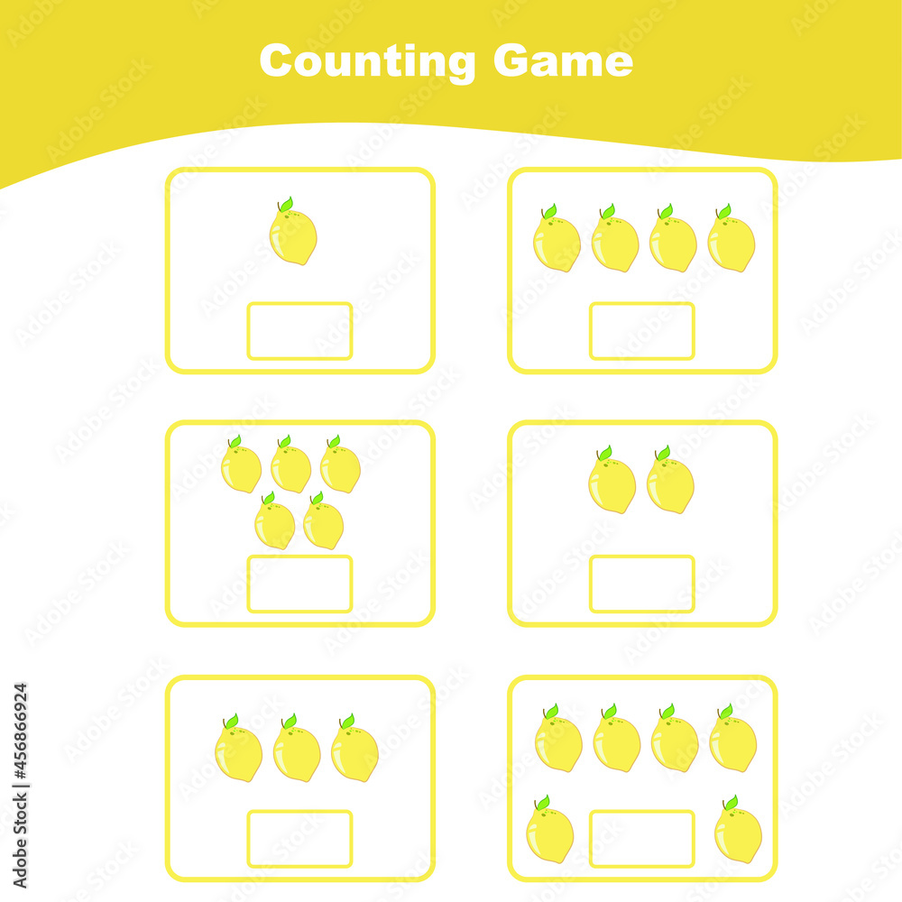 Counting all fruits game for Preschool. Educational printable math ...