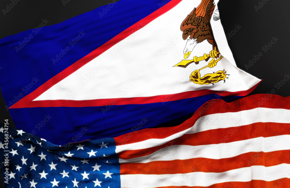 Flag Of American Samoa Along With A Flag Of The United States Of