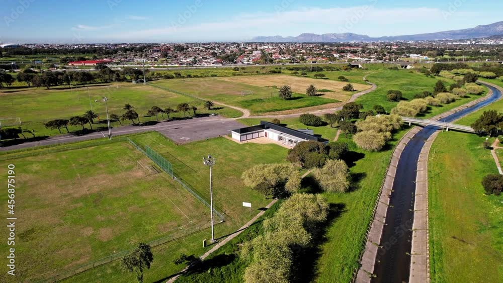 4K Aerial footage of the Clyde Pinelands Association Football Club ...
