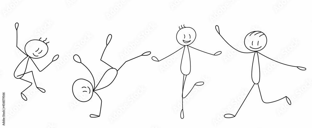 stick figure people rejoice in isolation Stock Vector | Adobe Stock