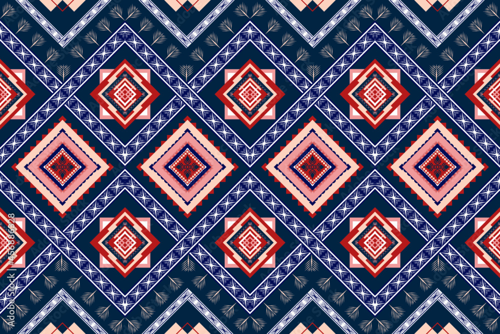 Geometric fabric patterns. Abstract shapes pattern in ethnic style ...