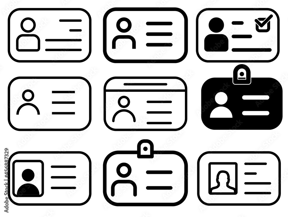 Id card outline icon. linear style sign for mobile concept and web ...