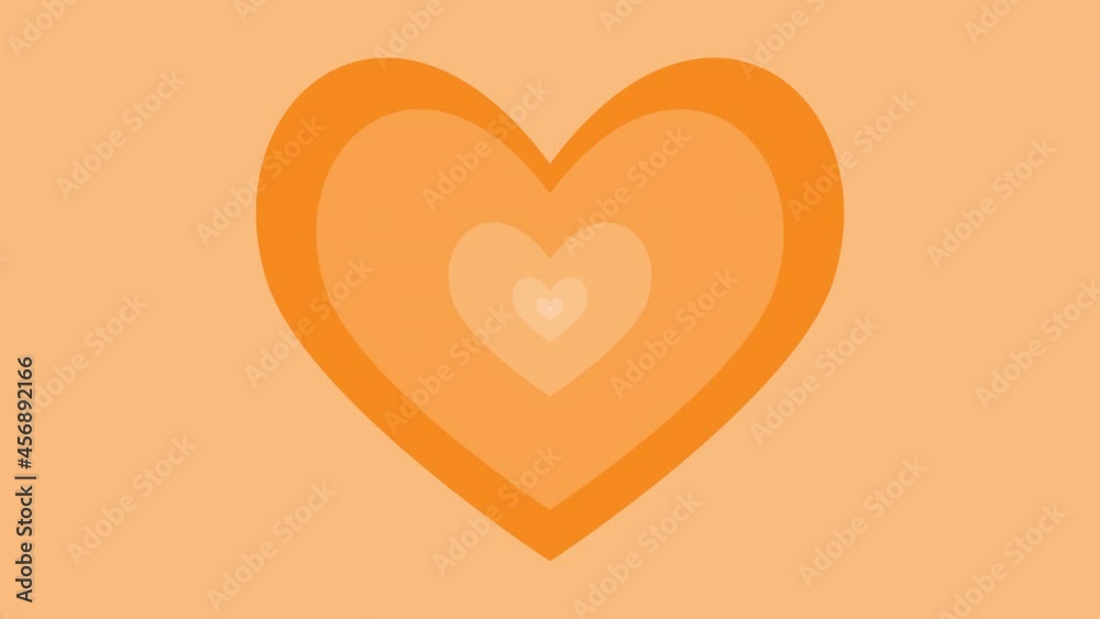 6 pattern motion heart symbols animated orange backgrounds. 4K ...