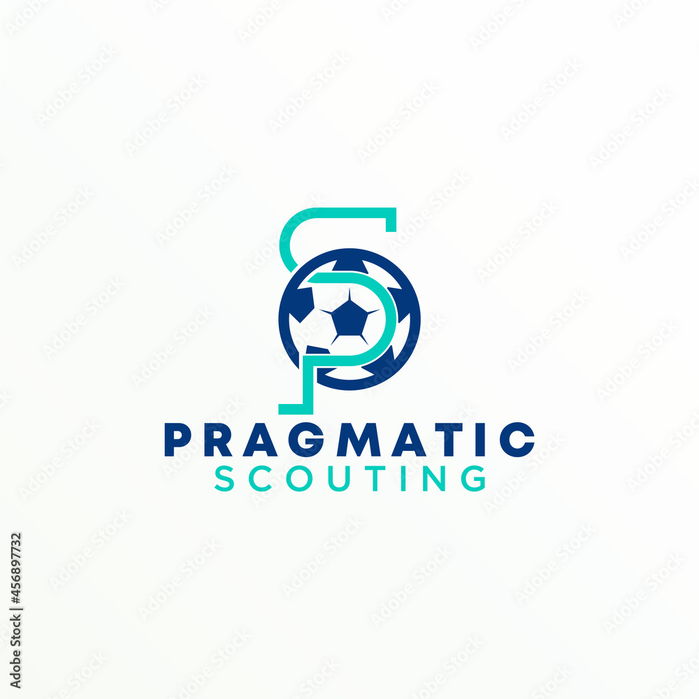 Unique Letter or word SP font with ball image graphic icon logo design ...