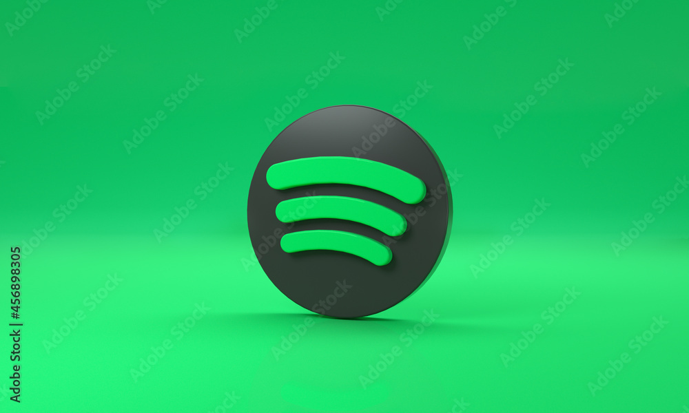 Spotify logo with space for text and graphics on green background ...