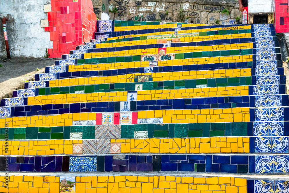 The Selaron Steps (Escadaria Selarón) in Rio de Janeiro, Brazil. The ...