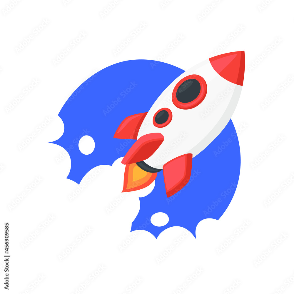 Rocket Launch Emoji Icon Illustration. Go to the Moon Vector Symbol ...