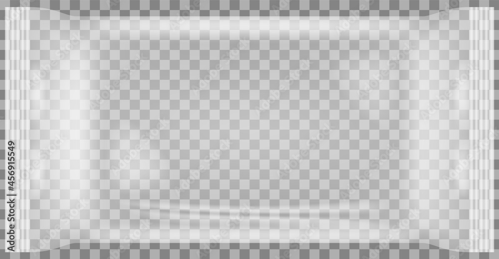 Transparent plastic bag vector illlustration. Glossy polyethylene ...