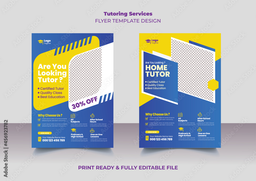 Tutoring service flyer, Online Tutoring Flyer, home tutor flyer ...