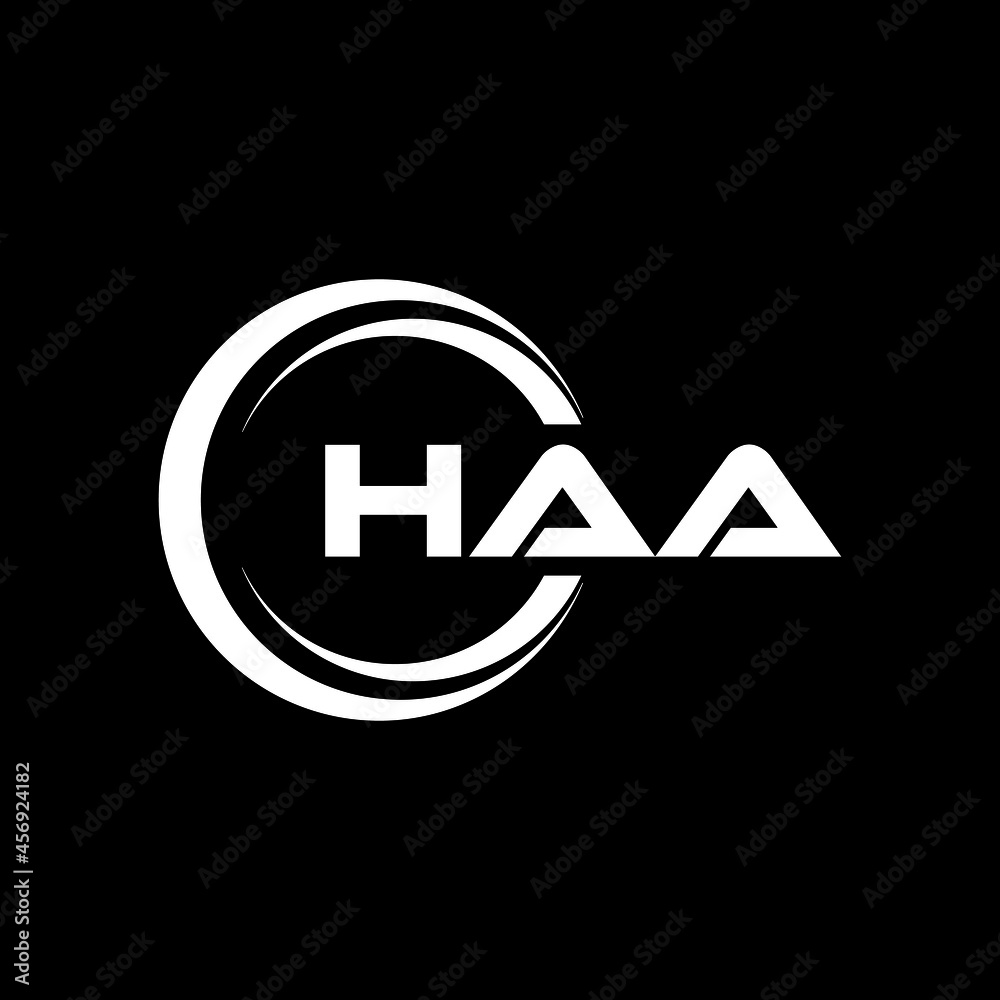 HAA letter logo design with black background in illustrator, vector ...